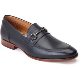 Base London Russo Leder Herren schwarze Mokassins