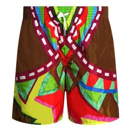 Dsquared2 Bunte abstrakte Design Braun Schwimmen Shorts