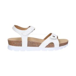 Panama Jack Damen-Wedge-Wei&szlig;leder-Leder-Plateausandalen &ndash; Sulia B1