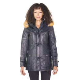 Damen-Parkajacke aus gestepptem Leder &ndash; Br&uuml;ssel