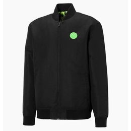 Puma x Santa Cruz Schwarzgr&uuml;ne Herrenvarsity Reversible Bomber Jacket 532239 01