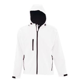 SOLS Mens Replay Hooded Soft Shell Jacket (atmungsaktiv, winddicht und wasserabweisend) (Wei&szlig;)