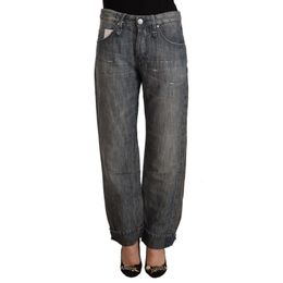 L&auml;ssige Jeans mit Cupped Saum und Used-Look