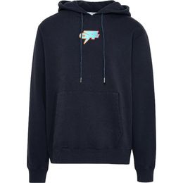 Off-White Degrade Thunder Slim Fit Marineblauer Kapuzenpullover