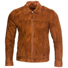 Retro-Bikerjacke aus Ziegenveloursleder