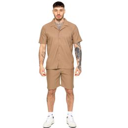 Enzo | Herren Strukturierte Hemden & Shorts Set