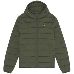 Lyle & Scott Lyle & Scott Branded Logo Hooded Olivgr&uuml;ne Pufferjacke