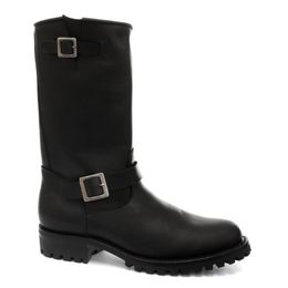 Schwarze Western-Kampflederstiefel f&uuml;r Herren von Grinders &ndash; Wild One