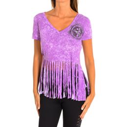 ZUMBA Kurz&auml;rmeliges Sport-T-Shirt mit V-Ausschnitt f&uuml;r Damen Z1T00401