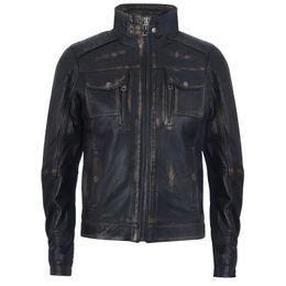 Biker-Motorradjacke aus Leder im Distressed-Look