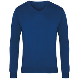 Premier Herren Strick-Pullover mit V-Ausschnitt (K&ouml;nigsblau)