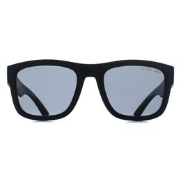 Prada Sport PS01ZS DG002G schwarzer Gummi dunkelgrau polarisierte Sonnenbrille