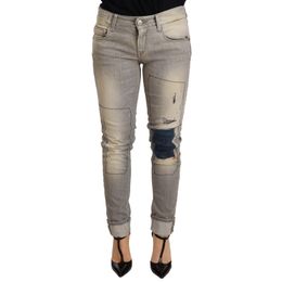 Acht Graue Baumwolle Slim Fit Denim Jeans