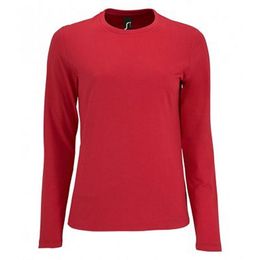 SOLS Damen T-Shirt Imperial, lang&auml;rmlig (Rot)