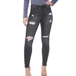 Enzo | Womens Skinny Stretch Ripped Jeans
