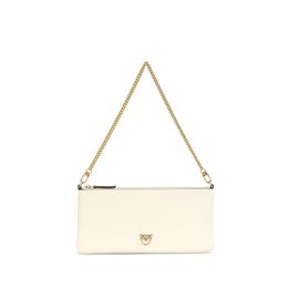 Pinko Wei&szlig;e Kalbleder Bos Taurus Schultertasche