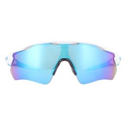 Oakley Sport Mens Polished White Prizm Sapphire Lunettes de soleil
