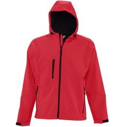 SOLS Mens Replay Hooded Soft Shell Jacket (atmungsaktiv, winddicht und wasserabweisend) (Pepper Red)