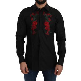 Dolce & Gabbana Dolce & Gabbana Elegantes Floralgesticktes Baumwollhemd f&uuml;r Herren
