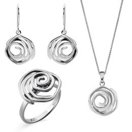 Orphelia 'Apolline' Damen-Set aus 925er Sterlingsilber: Halskette + Ohrringe + Ring &ndash; Silber SET-7500