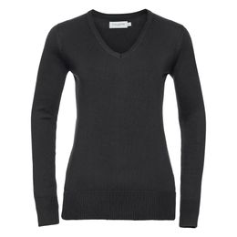 Russel Athletic Russell Collection Damen/Damen V-Ausschnitt gestrickt Pullover Sweatshirt (Schwarz)