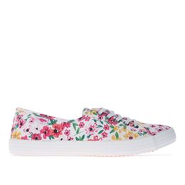 Rocket Dog Damen Chow Chow Margate Floral Pumps in Wei&szlig;