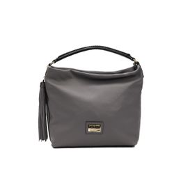 Pompei Donatella Damen Schultertasche aus grauem Leder