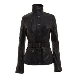 Damen-Bikerjacke im Military-Stil aus Leder &ndash; Middleton