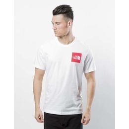The North Face Herren Feines Kurzarm-T-Shirt Wei&szlig;/Rot