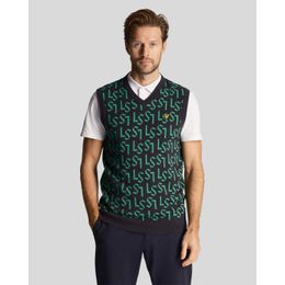 Lyle & Scott Lyle & Scott Golf-Monogramm-Strickweste f&uuml;r Herren in Marineblau
