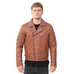 Herren-Bikerjacke aus Leder mit Kreuzrei&szlig;verschluss &ndash; Gibraltar