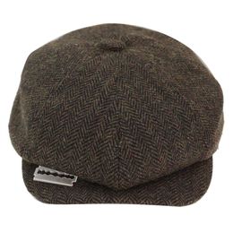 Herren Peaky Blinders Tweedhut mit Rasierklinge