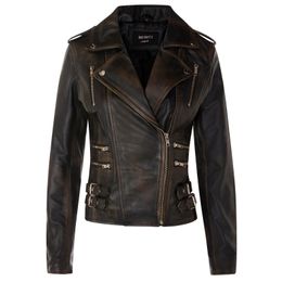 Damen Leder Brando Bikerjacke-Loddon
