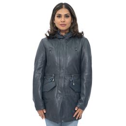 Damen-Parkajacke aus Leder mit Kapuze &ndash; Bukarest