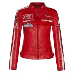 Damen-Lederjacke mit Biker-Rennabzeichen-Agadir