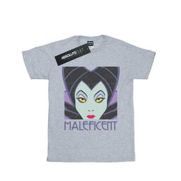 Disney - "Maleficent Cropped Head" T-Shirt f&uuml;r Damen (Grau)
