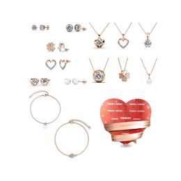 Valentine's Day Herz Box - 14 Juwelen - Rose Gold und Kristall