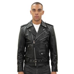 Herren-Bikerjacke aus Leder mit Fransen &ndash; Tokio