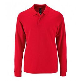 SOLS Herren Perfect Langarm Pique Polo Shirt (Rot)