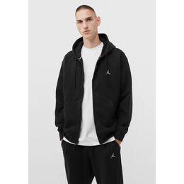 Nike Jordan Fleece Kapuzenpullover mit Rei&szlig;verschluss in Schwarz