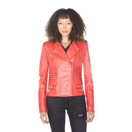 Damen Leder Vintage Brando Bikerjacke-Orlando
