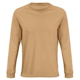 SOLS Unisex Pioneer Langarm-T-Shirt aus Bio-Baumwolle f&uuml;r Erwachsene (dunkles Beige)