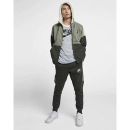 Nike Air Herren Zip durch Trainingsanzug Set Olive Gr&uuml;n