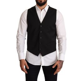 Dolce & Gabbana Dolce & Gabbana Herren Schwarz Wolle Formelle Weste Kleid