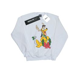 Disney - "Pluto Christmas Reindeer" Sweatshirt f&uuml;r Herren (Wei&szlig;)