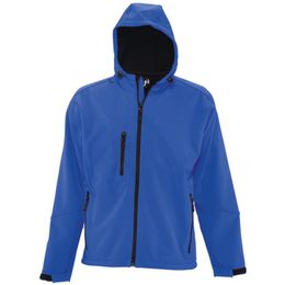 SOLS Mens Replay Hooded Soft Shell Jacket (atmungsaktiv, winddicht und wasserabweisend) (K&ouml;nigsblau)