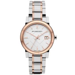 Burberry BU9105 The City Unisex Uhr Silber / Rose Gold