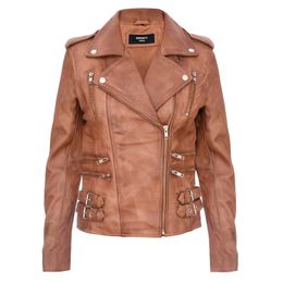 Damen Leder Brando Bikerjacke-Loddon