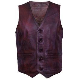 Hellbraune Lederweste, formelle traditionelle Gilet-Weste