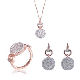 Orphelia 'Alisia' Damen-Set aus 925er Sterlingsilber: Halskette + Ohrringe + Ring &ndash; Ros&eacute; SET-7420